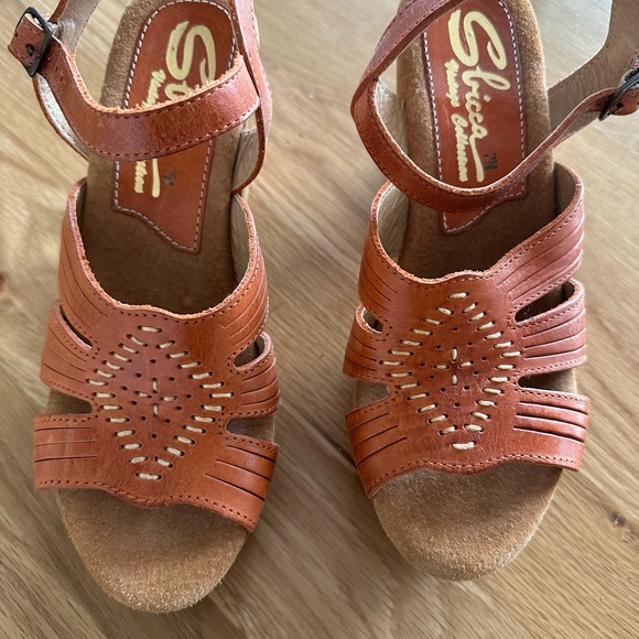 Sbicca | Shoes | Sbicca Chunky Leather Platform Sandals In Burnt Orange ...